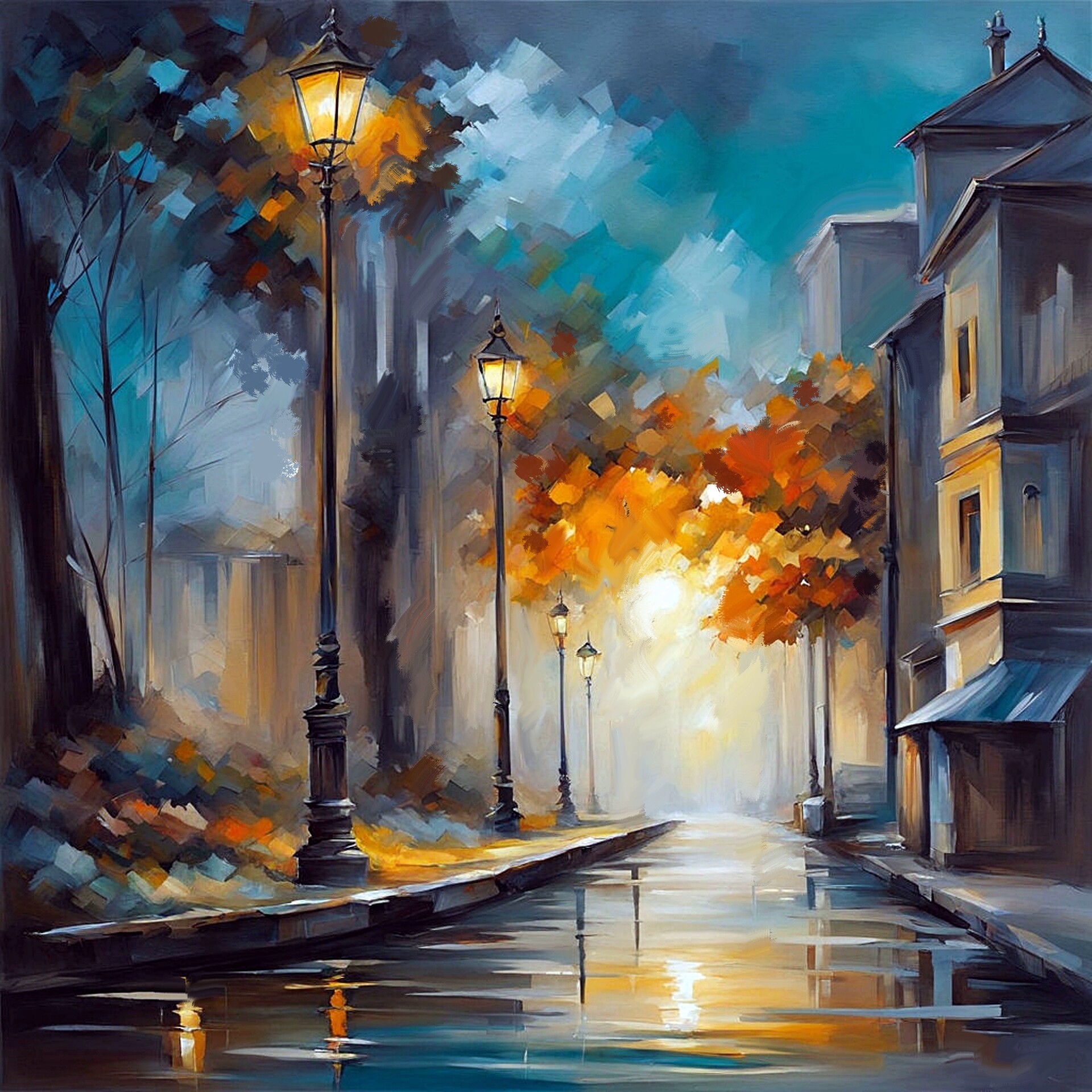 ArtStation - The night street awaits its passers-by