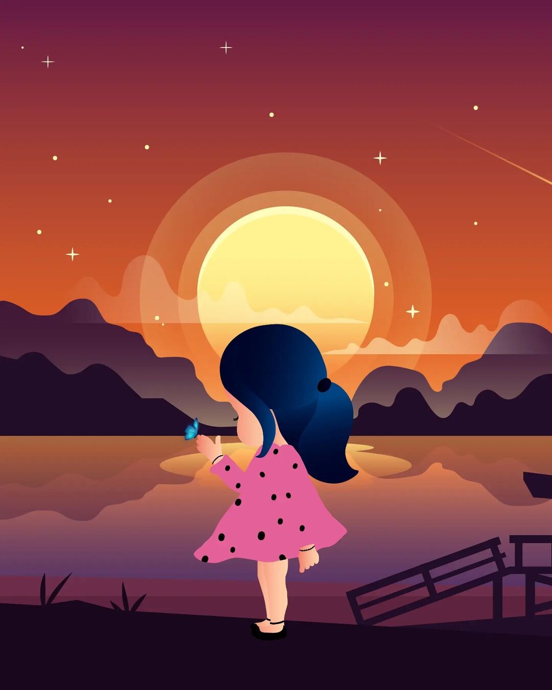 ArtStation - 2d girl character digital painting