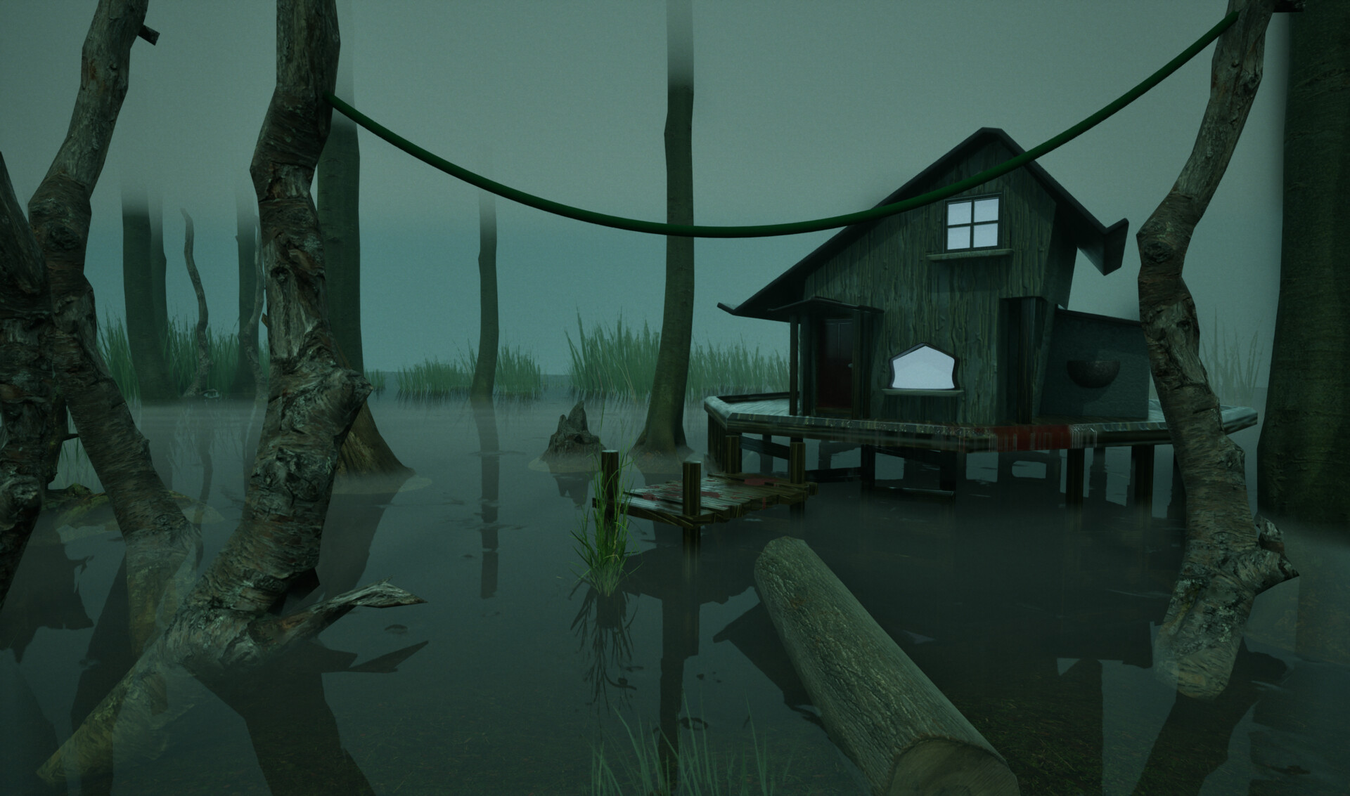 ArtStation - Creepy Swamp House Model