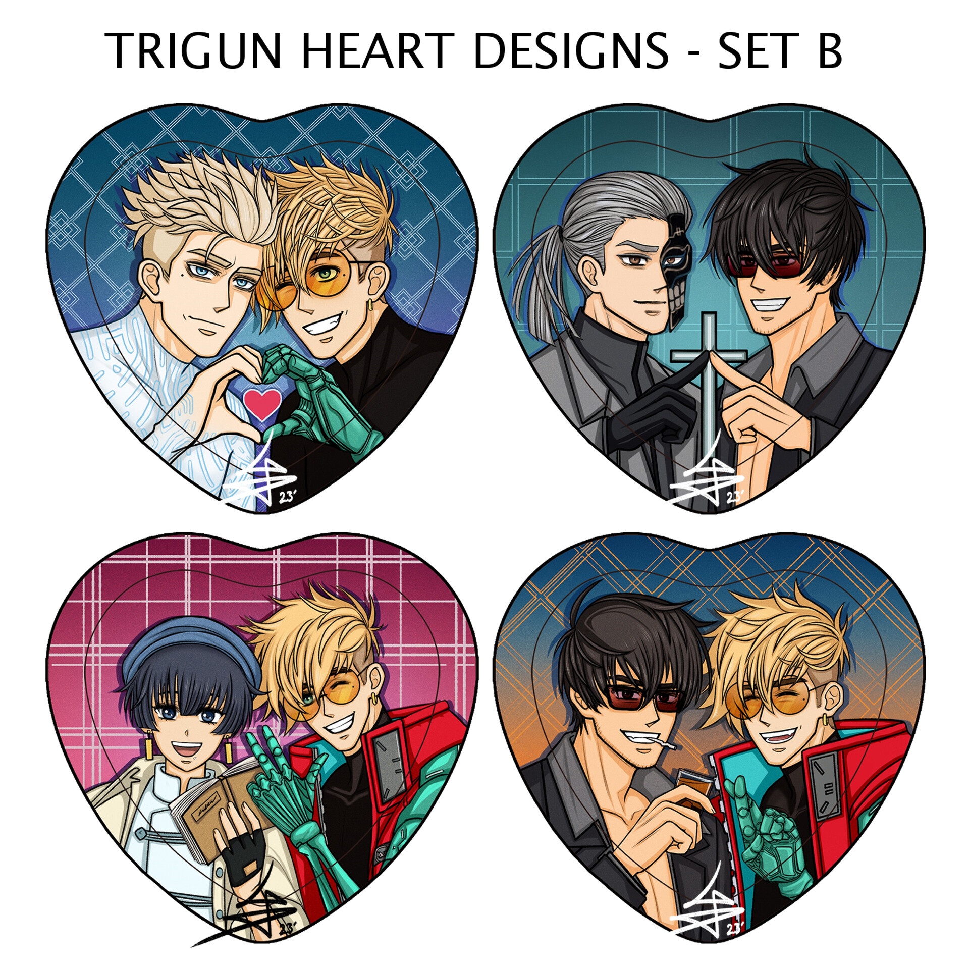 ArtStation - TRIGUN Heart Designs - Set B