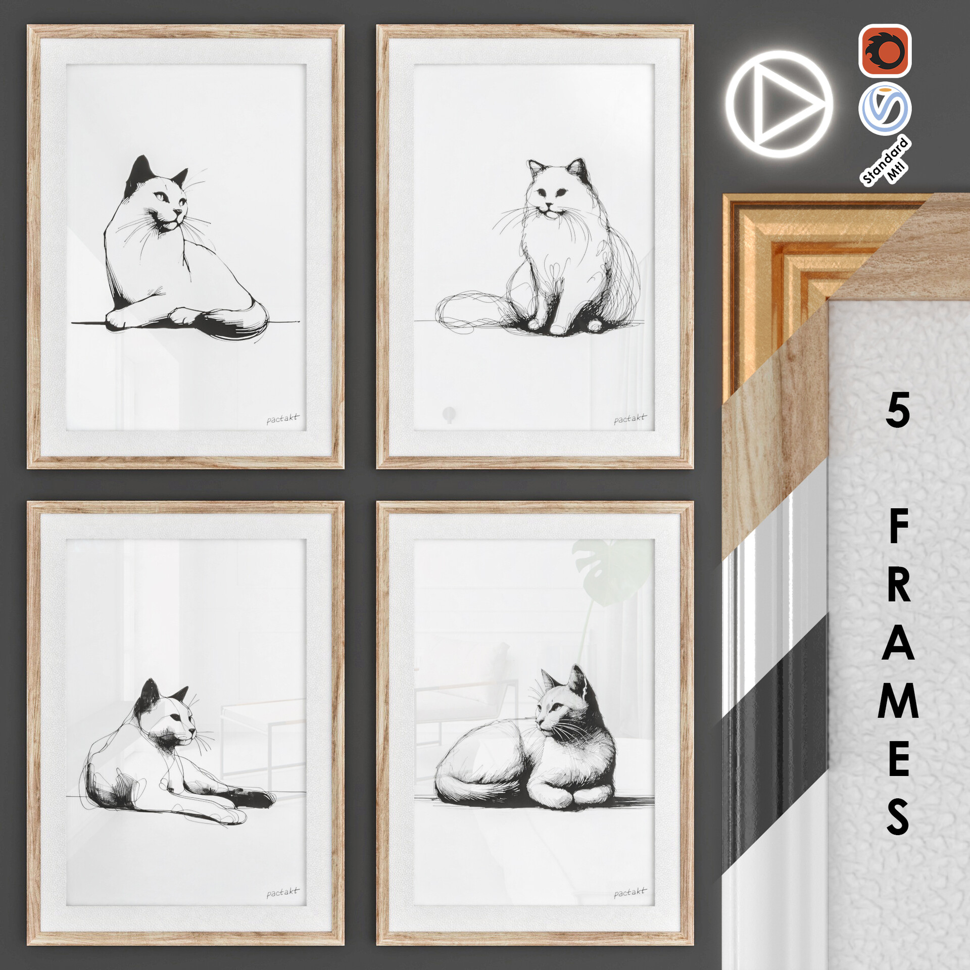 ArtStation - Set of paintings Cats | 2K | PBR