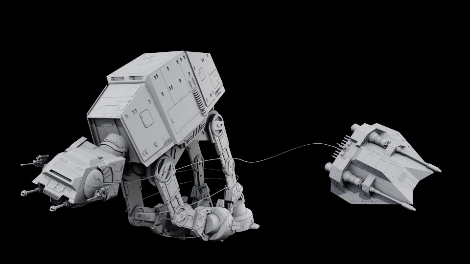 ArtStation - ATAT and SNOWSPEEDER (created in Maya)