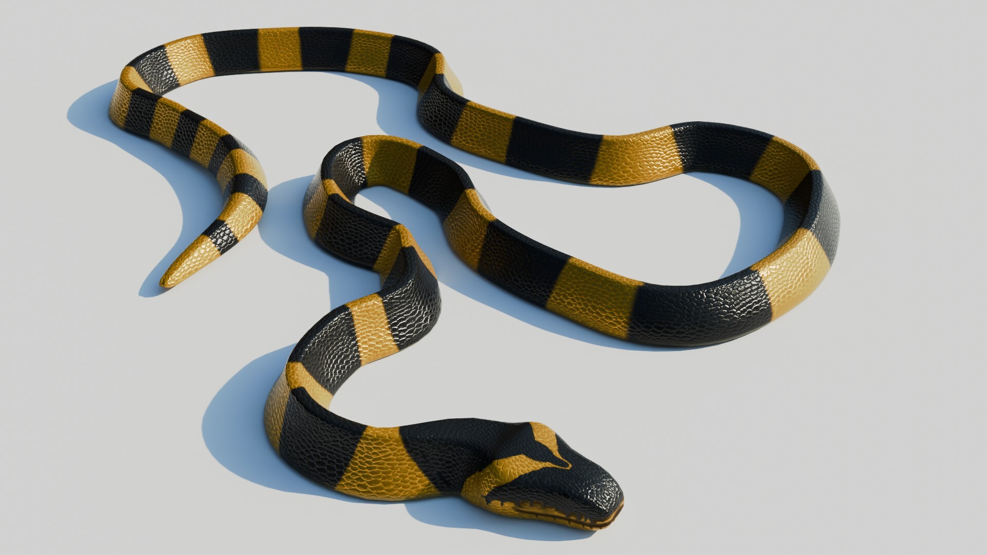 ArtStation - Rigged Banded Krait - Low Poly - Game Ready - PBR
