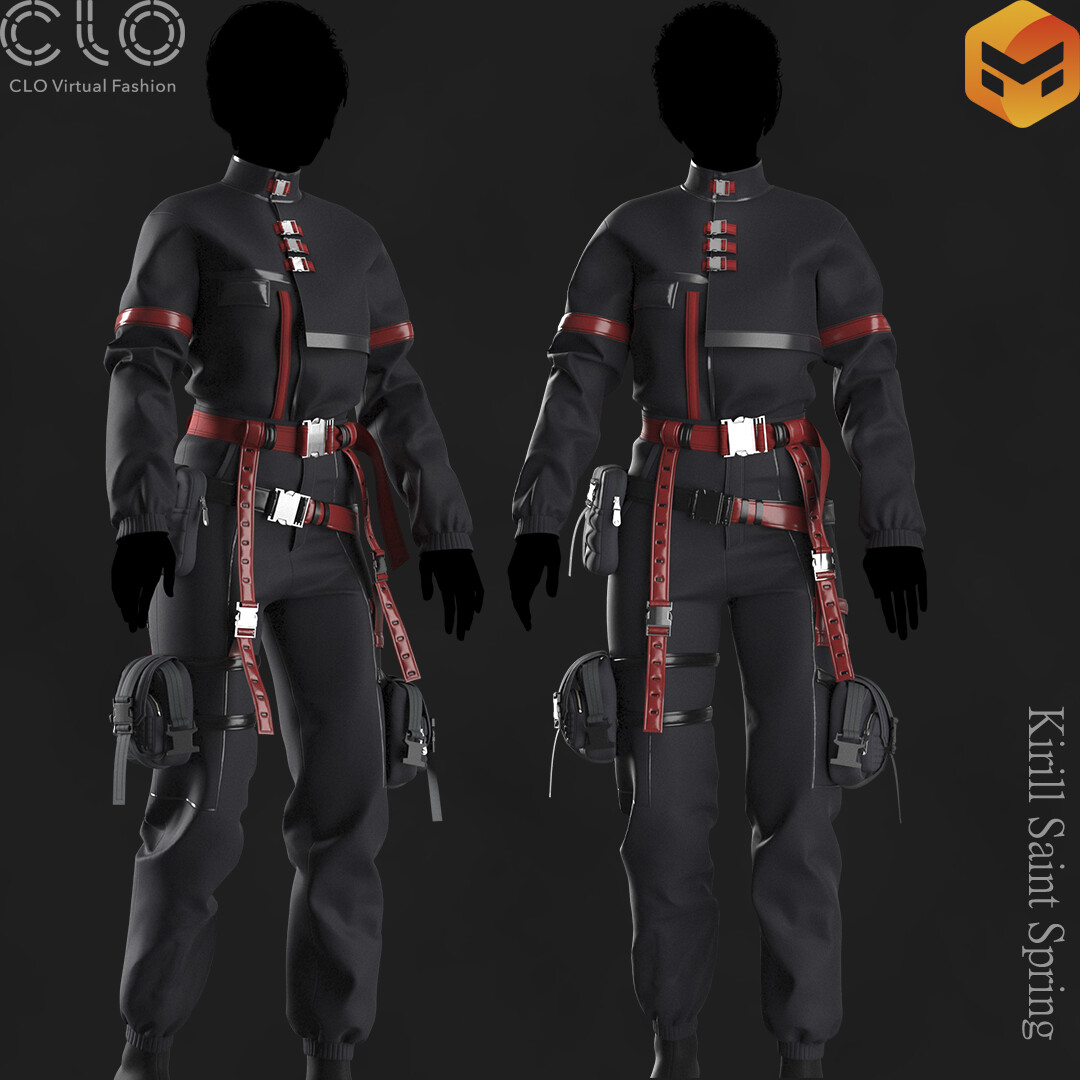 ArtStation - Cyber Outfit Female Marvelous designer/Clo3d OBJ mtl FBX ...