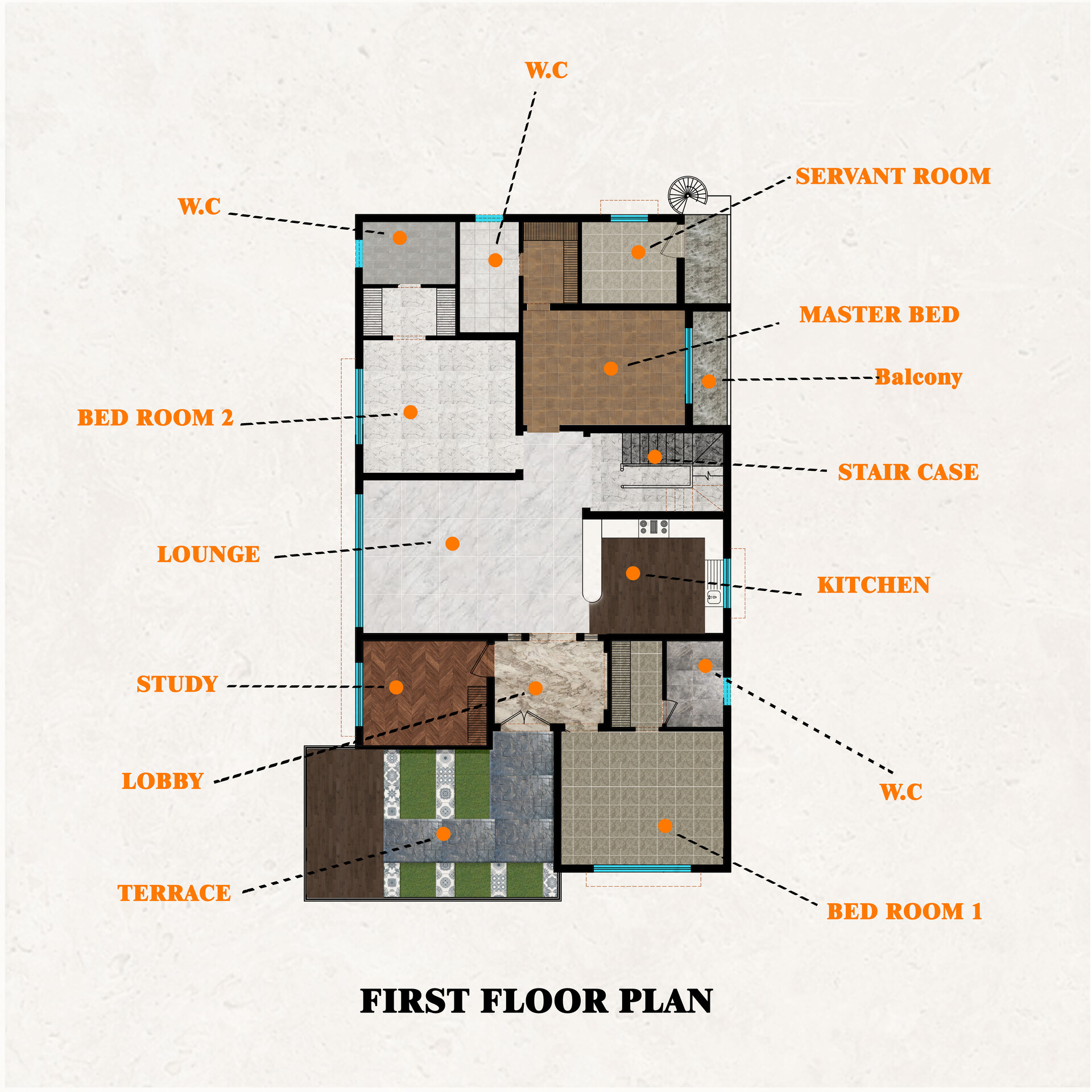 ArtStation - 2D floor plan rendering