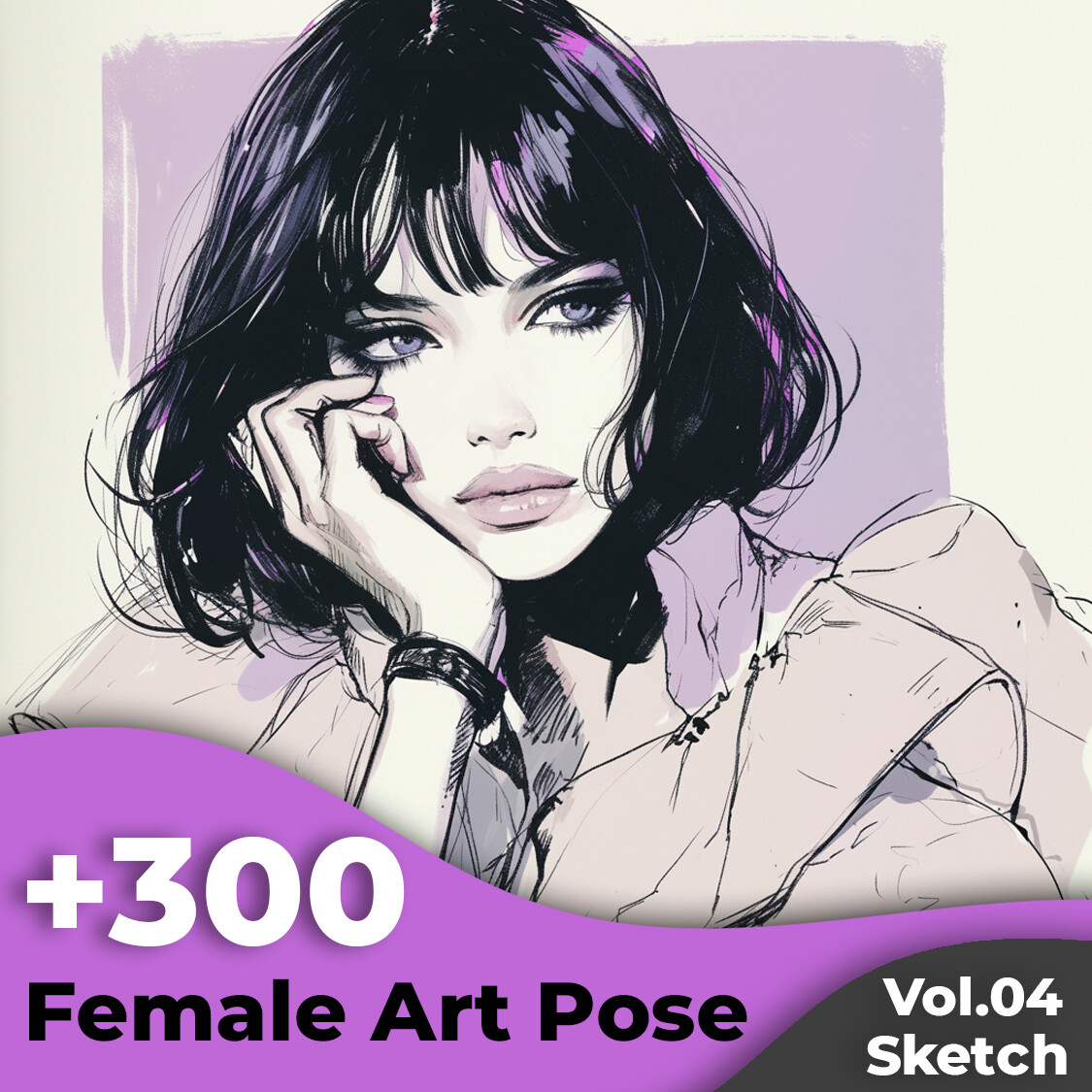 ArtStation - +300 Female Art Pose Sketch Reference(4k) | Vol_04