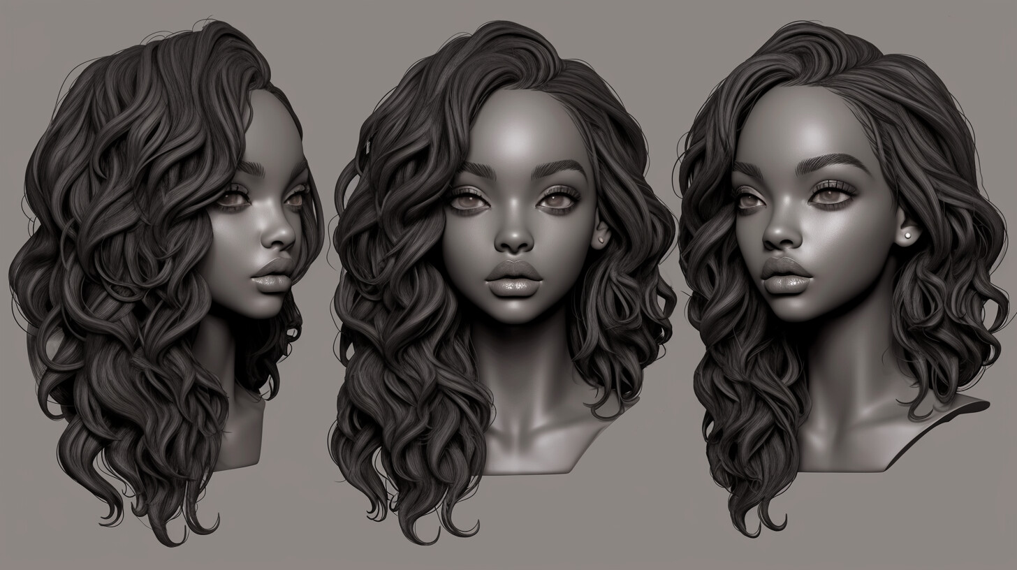 3D Head Sculpt References in 4K - Tika Art - +300 African Female Head ...