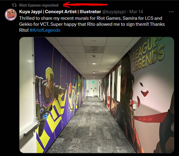 Kuya Jaypi - League of Legends Samira LCS Mural - Riot Games Arena in ...