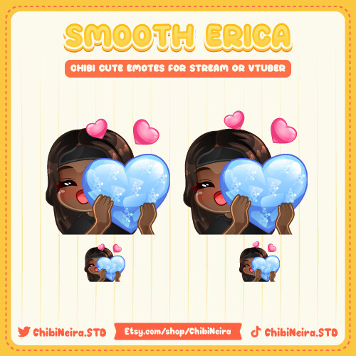 ArtStation - 💙Blue Heart Emotes | Chibi Girl Emotes | Chibi Emotes ...