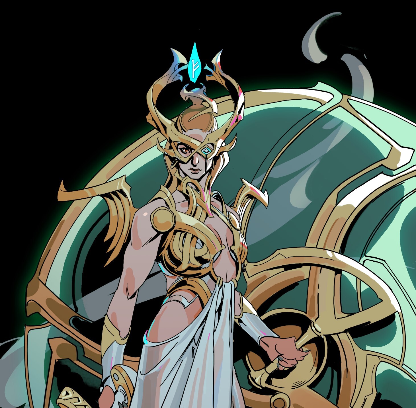 Alex Chen - Freya's Shieldmaiden - Hades Style Study and Fanart