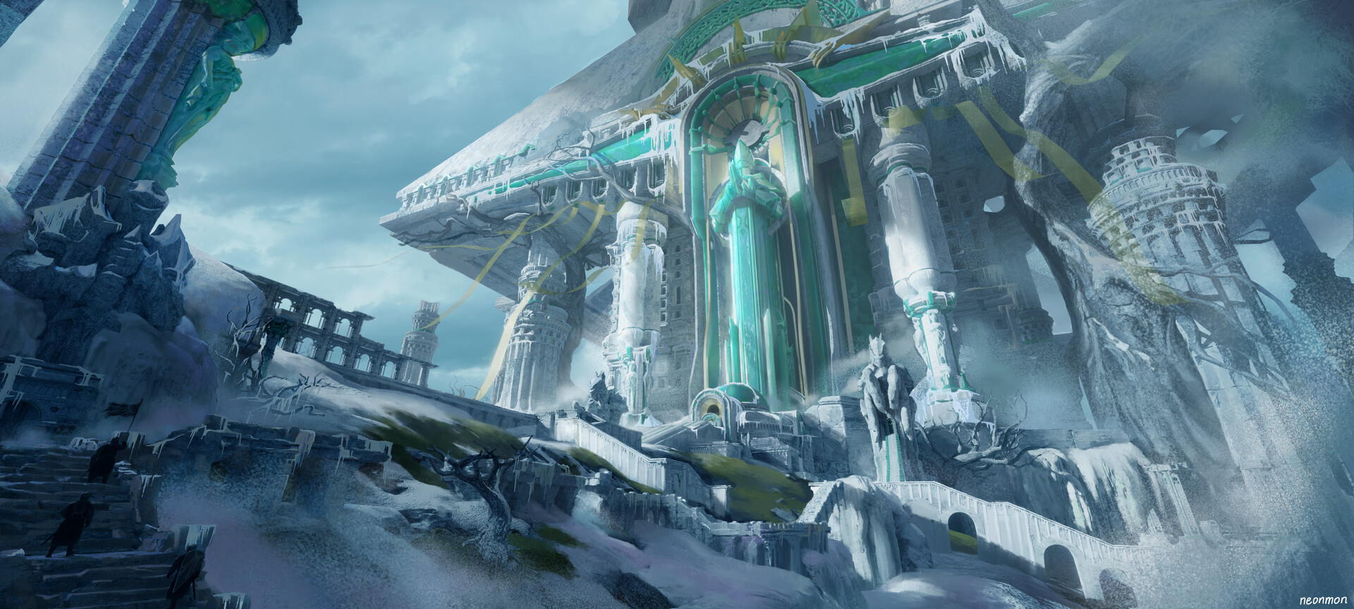 ArtStation - 「冰封神庙 」尝试短时间出图的练习 "Frozen Temple" an exercise in trying to ...