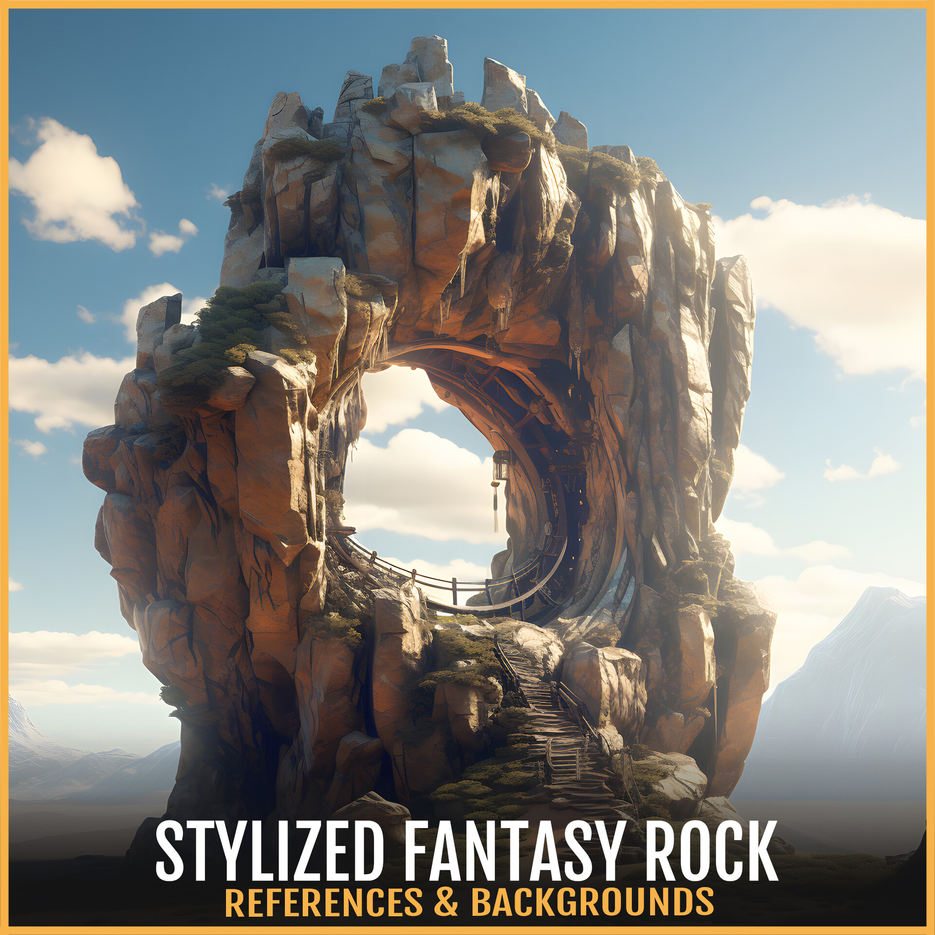 ArtStation - 202 Stylized Fantasy Rock VOL59
