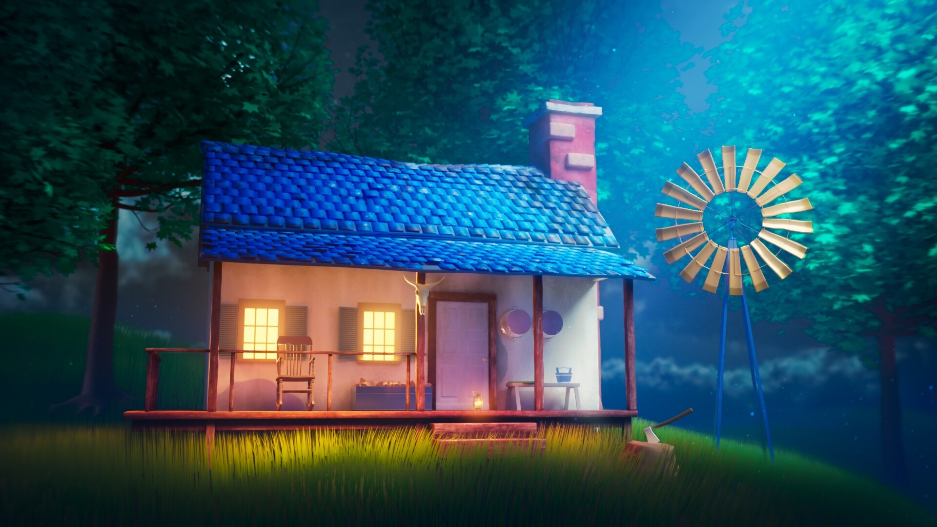 ArtStation - The Cabin : Lighting Challenge (Night)