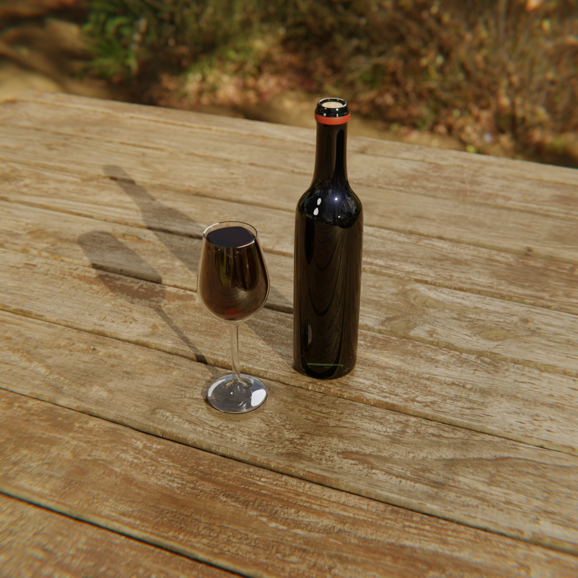 ArtStation - Wine glass and bottle