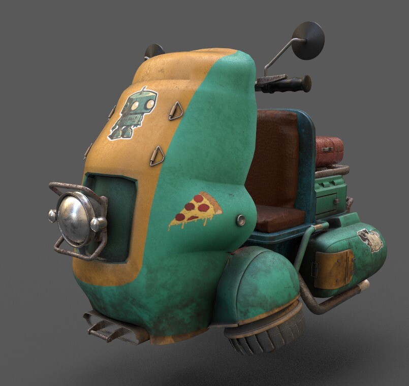 ArtStation - 3d stylized scooter modelling and texturing