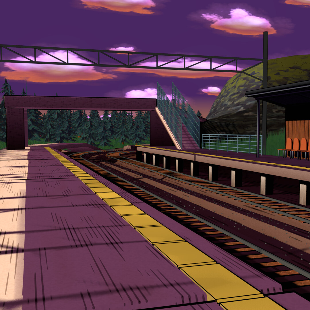 ArtStation - Stylized Train Station