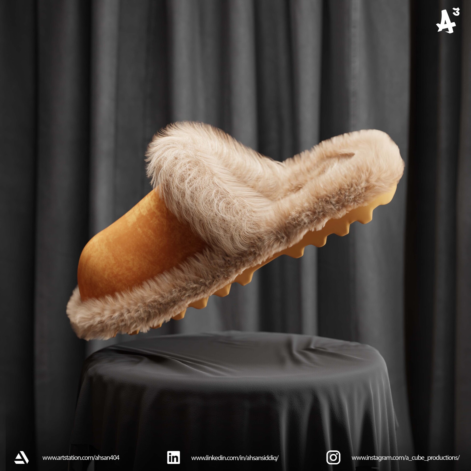 ArtStation - FUR SLIPPER - Product Modelling