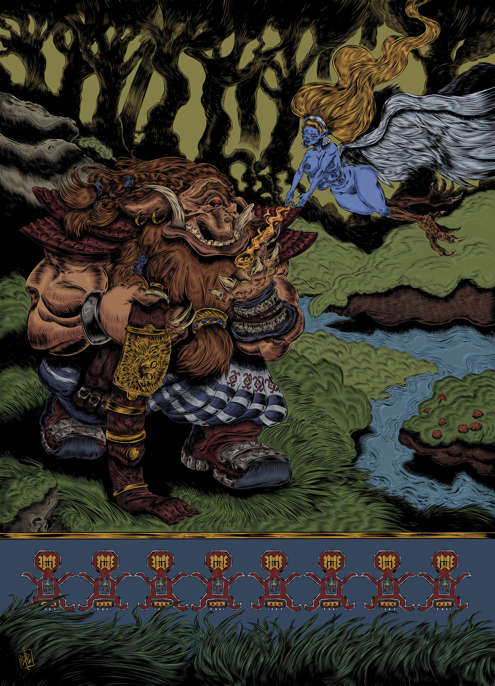 ArtStation - Tepegoz the Turkic cyclops and his fairy mother