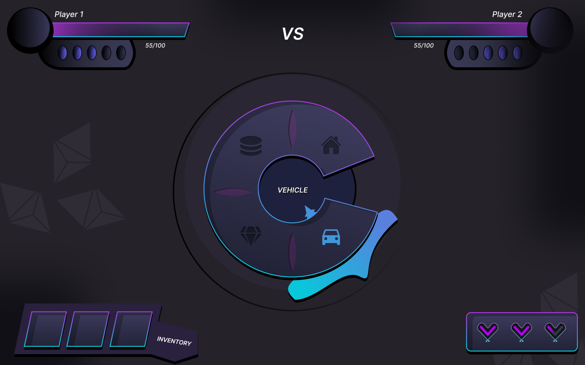 Artstation Purple Game Ui Player Hud