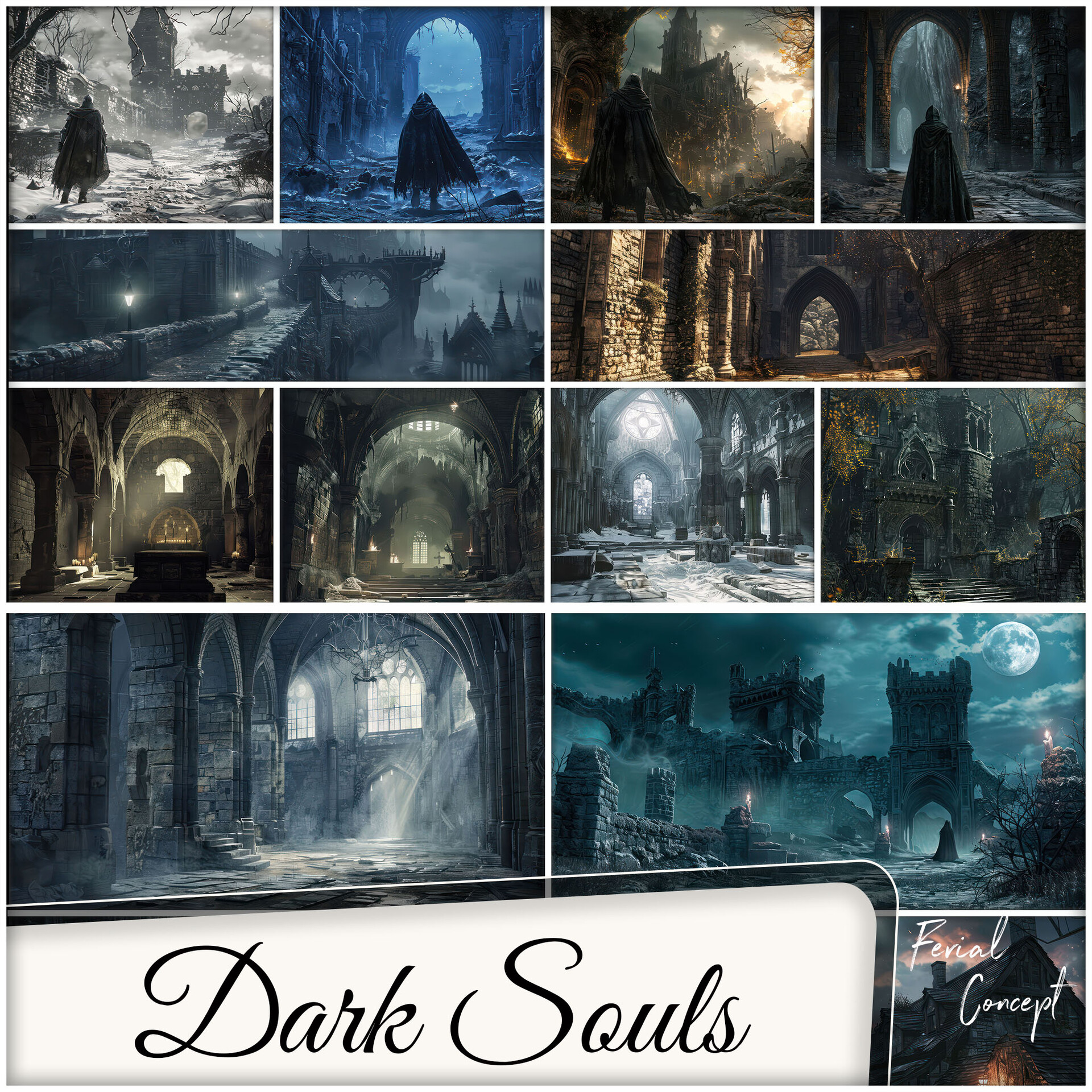 Ferial Concept - 🔹220 Dark Souls Concept Reference Image Pack v.30 |8K|
