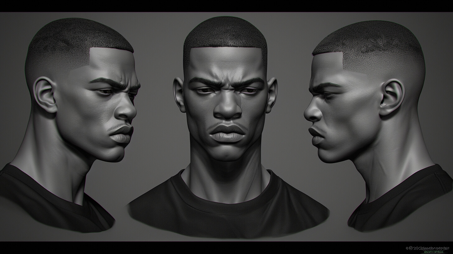 3D Head Sculpt References in 4K - Tika Art - +350 African Male Head ...