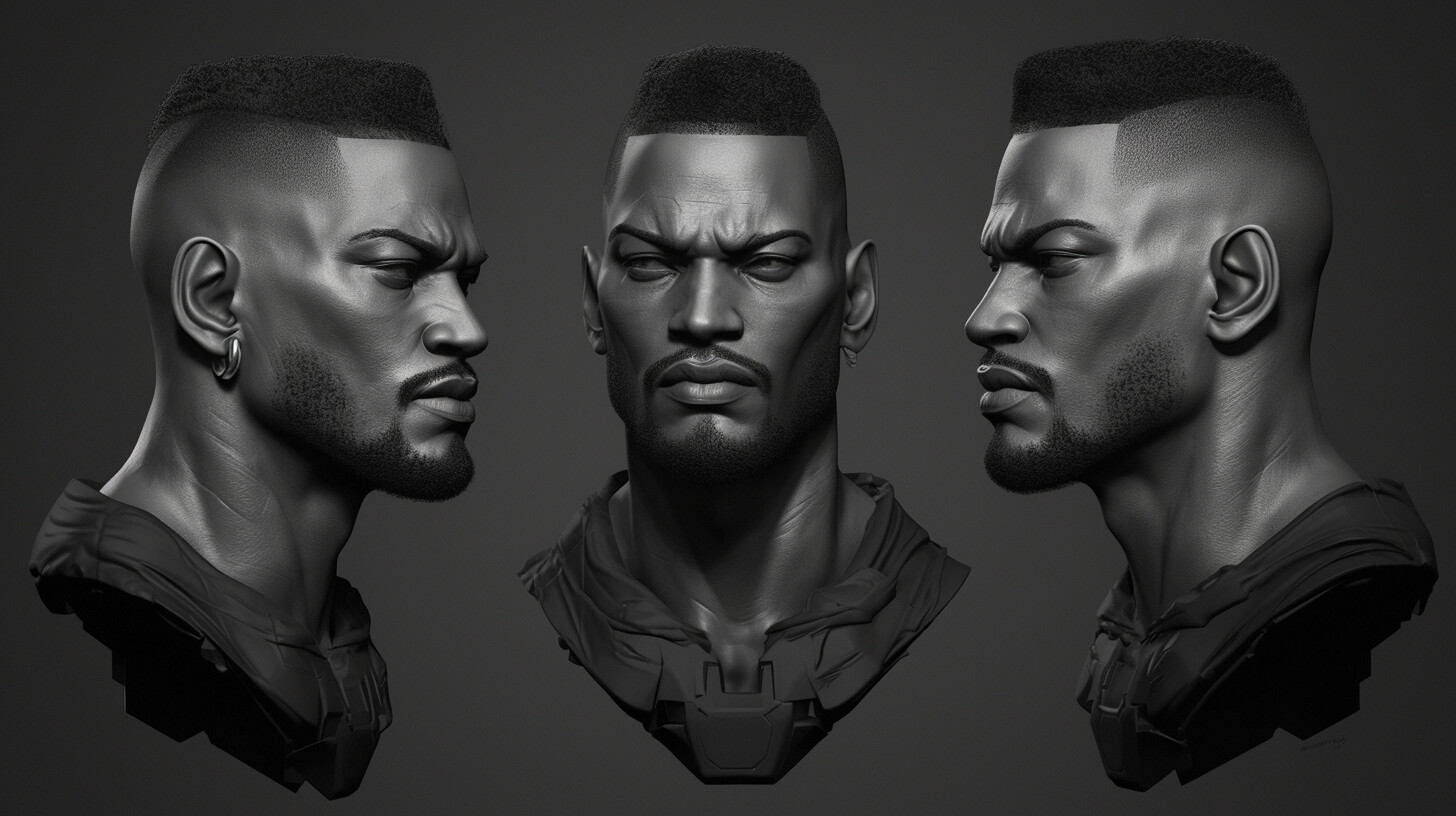3D Head Sculpt References in 4K - Tika Art - +350 African Male Head ...