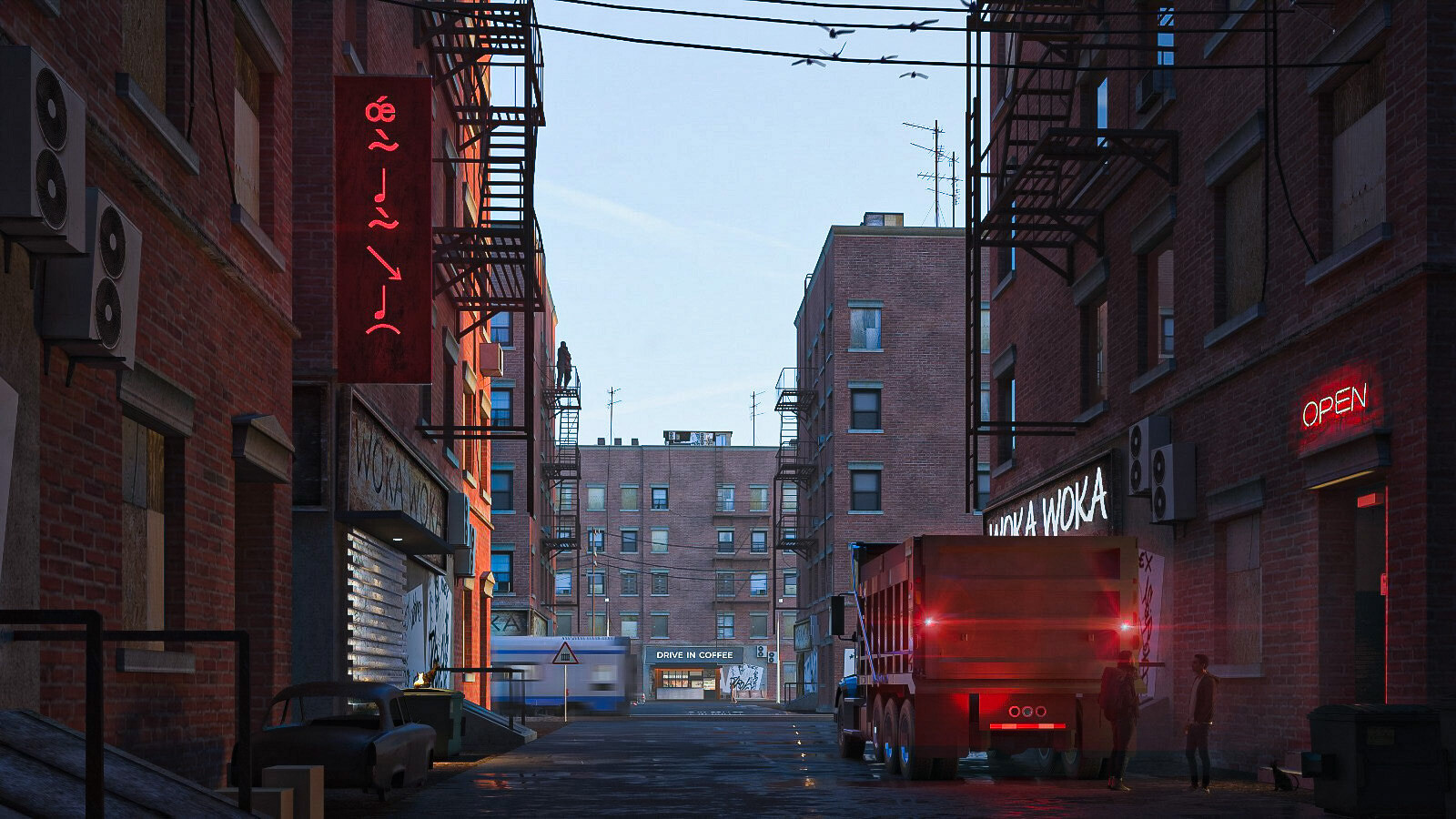 ArtStation - Red brick alley