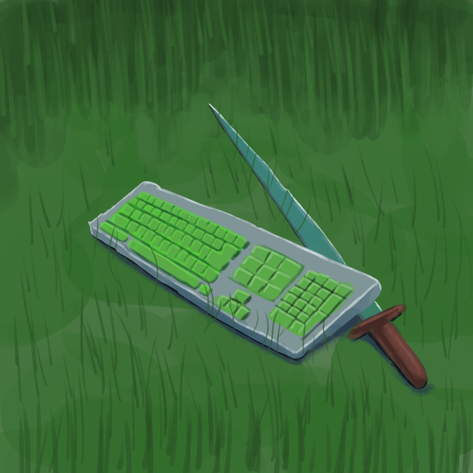 ArtStation - Keyboard with Sword