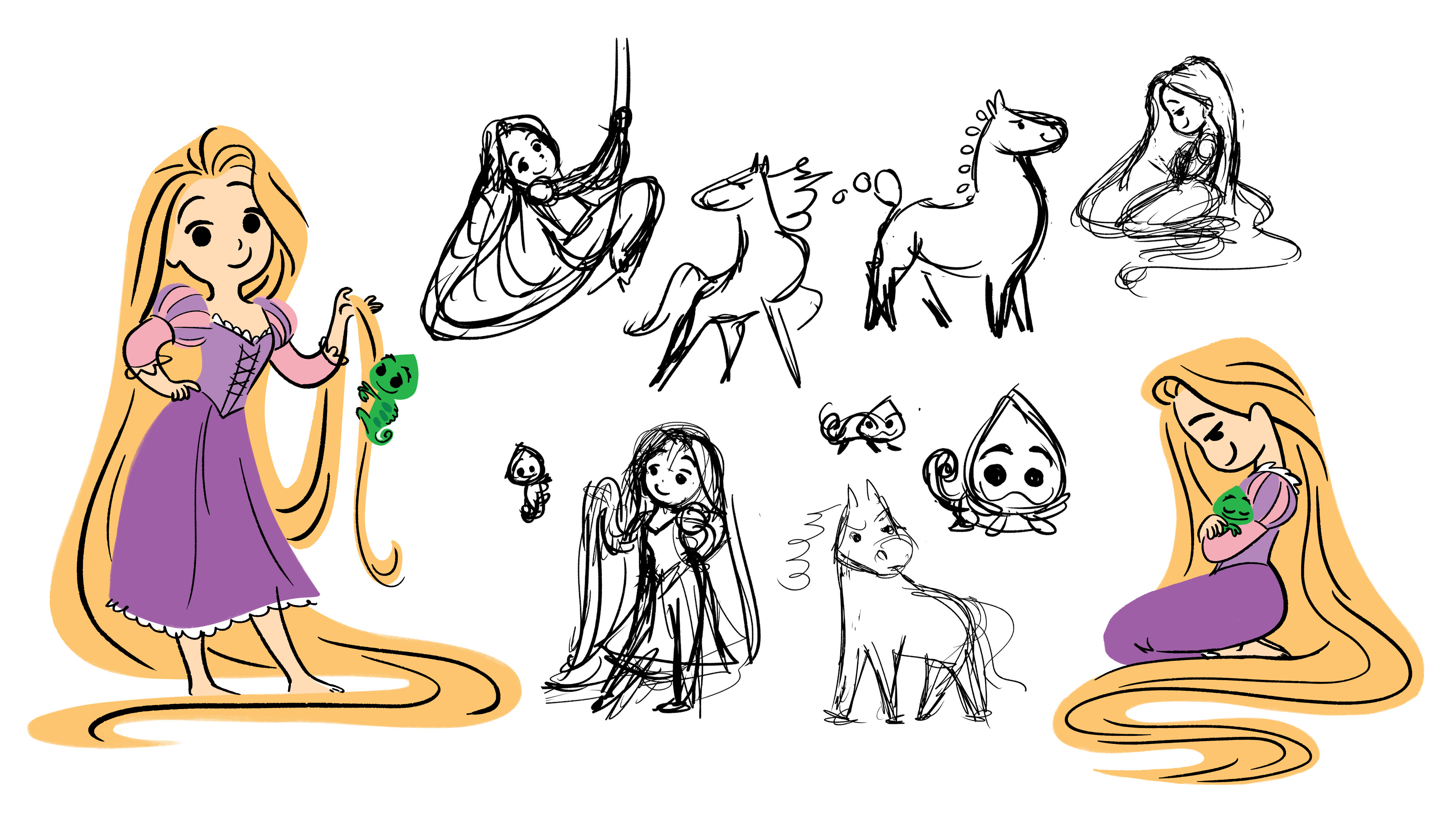 how to draw baby disney princesses