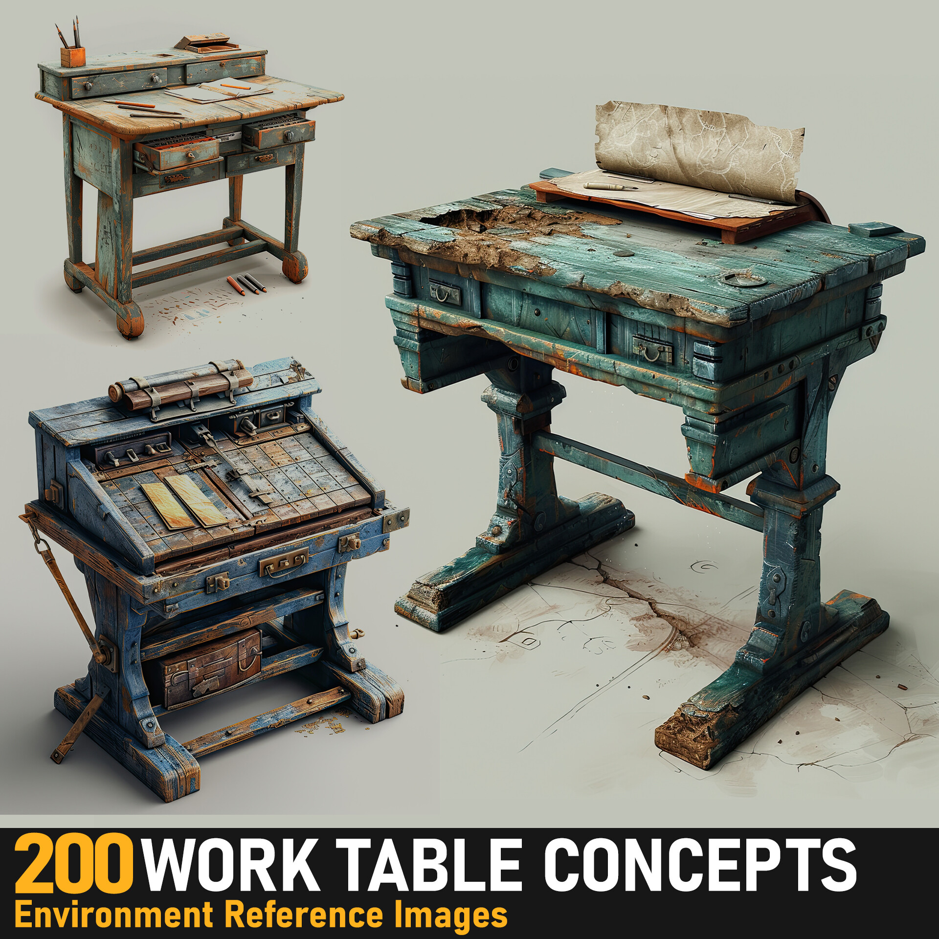ArtStation - Work Table Concept|4K Reference Images