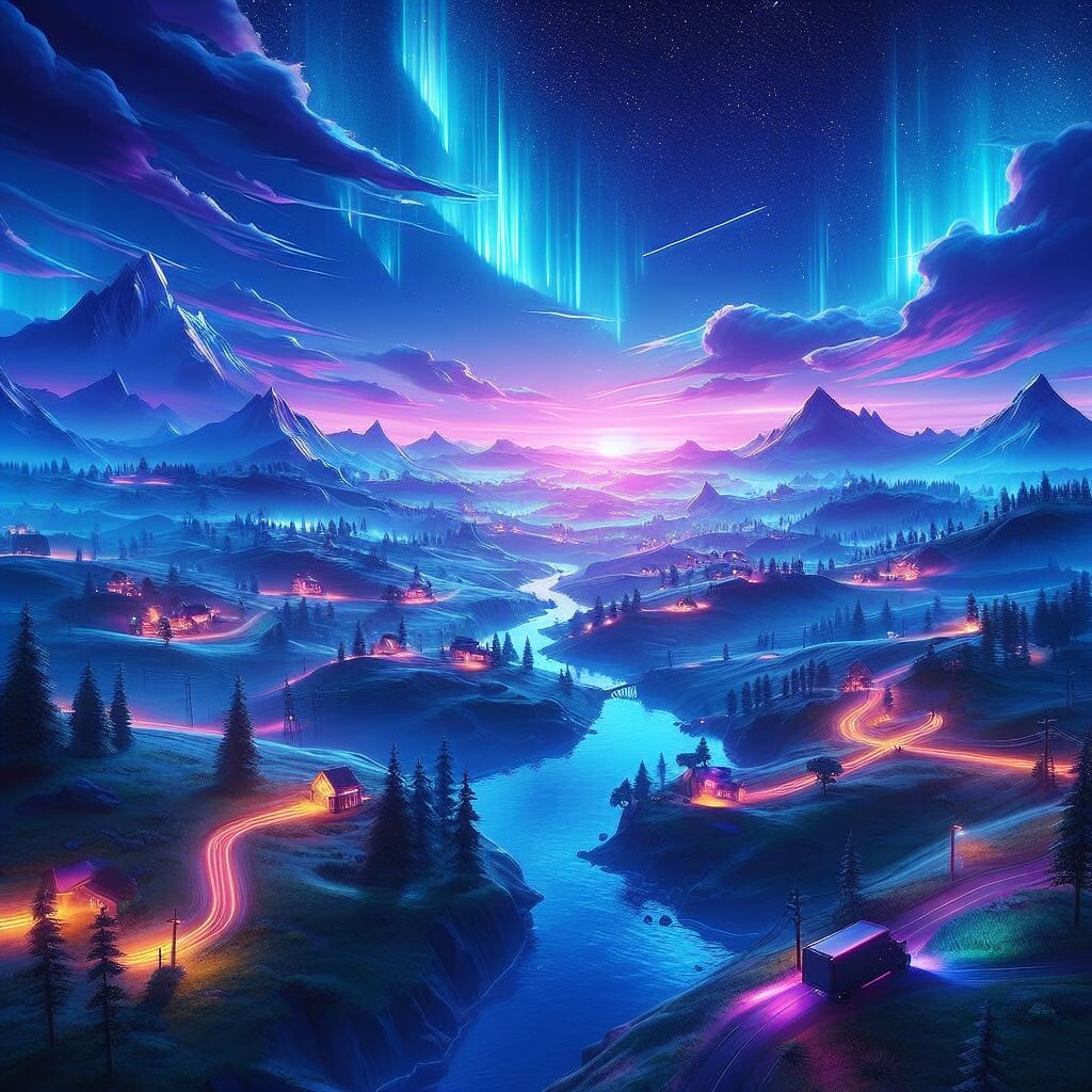 ArtStation - Home Decor - Landscape // NEON ART - Print