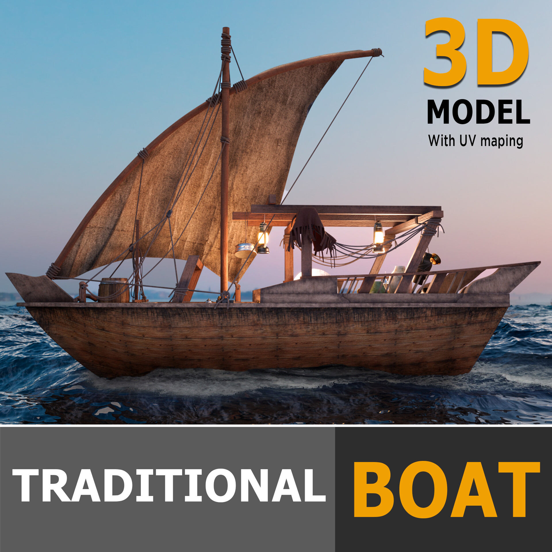 ArtStation - Traditional Boat 3d model with texture