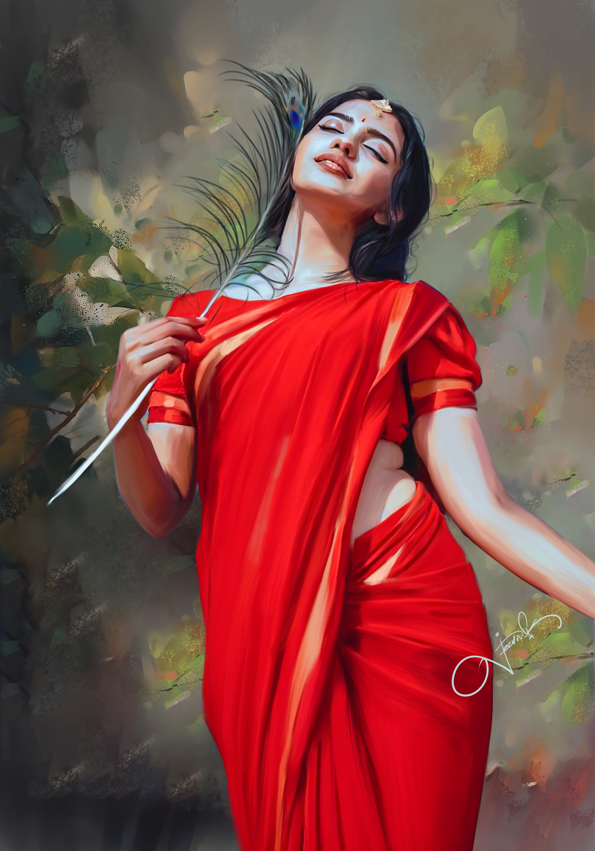 ArtStation - Actress Mamitha Baiju Painting 2024 #MamithaBaiju # ...
