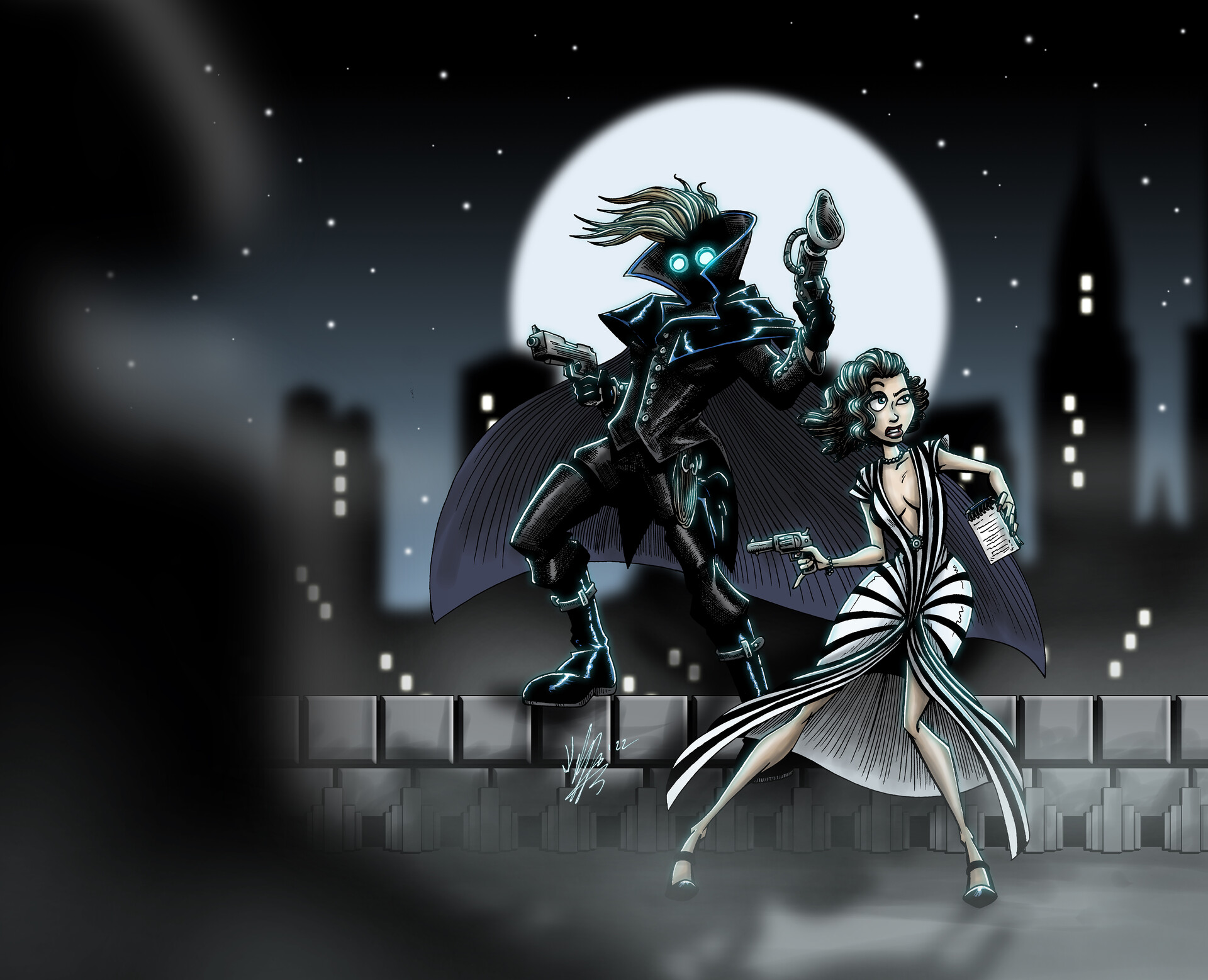 ArtStation - Pulp Hero and His Girl Friday