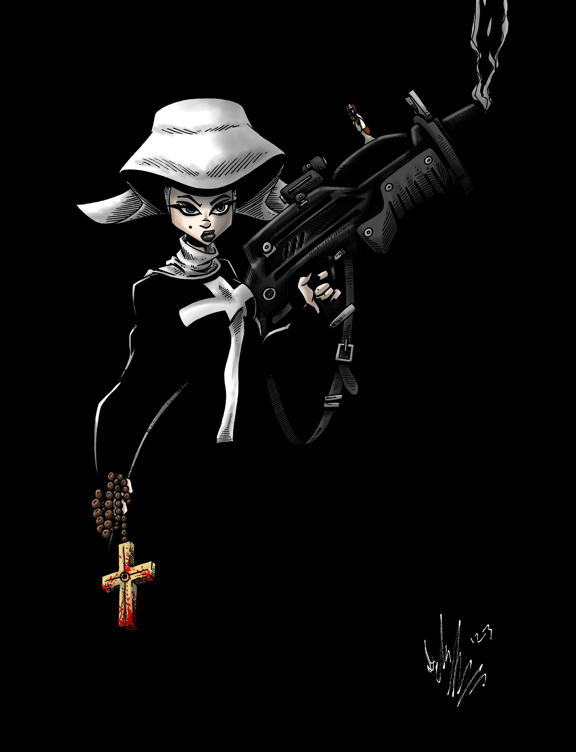 ArtStation - Nun with a Gun