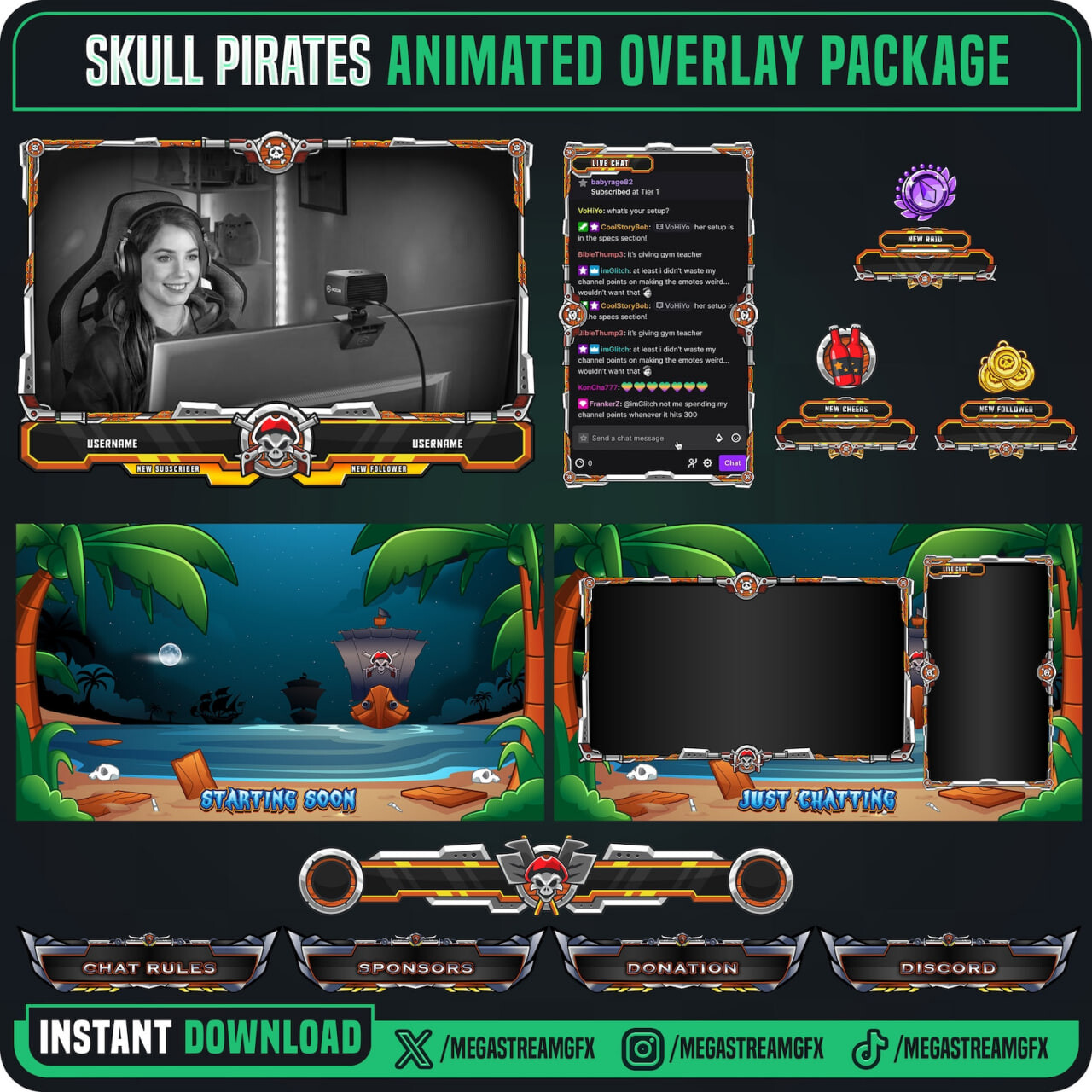 ArtStation - Pirates Skull Stream Overlay Pack