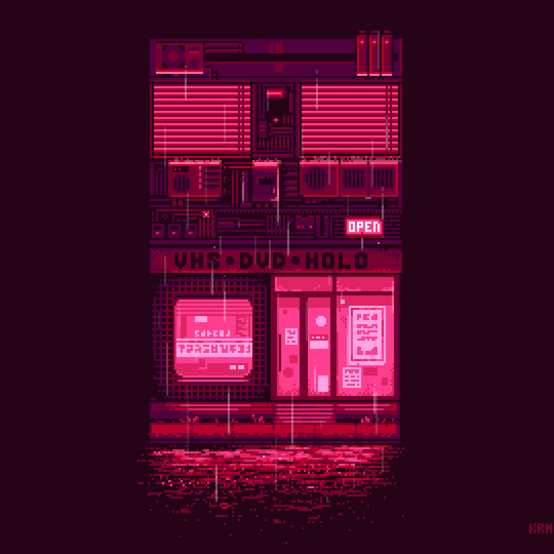 ArtStation - 8 bit Limited Palette Cyberpunk Storefronts