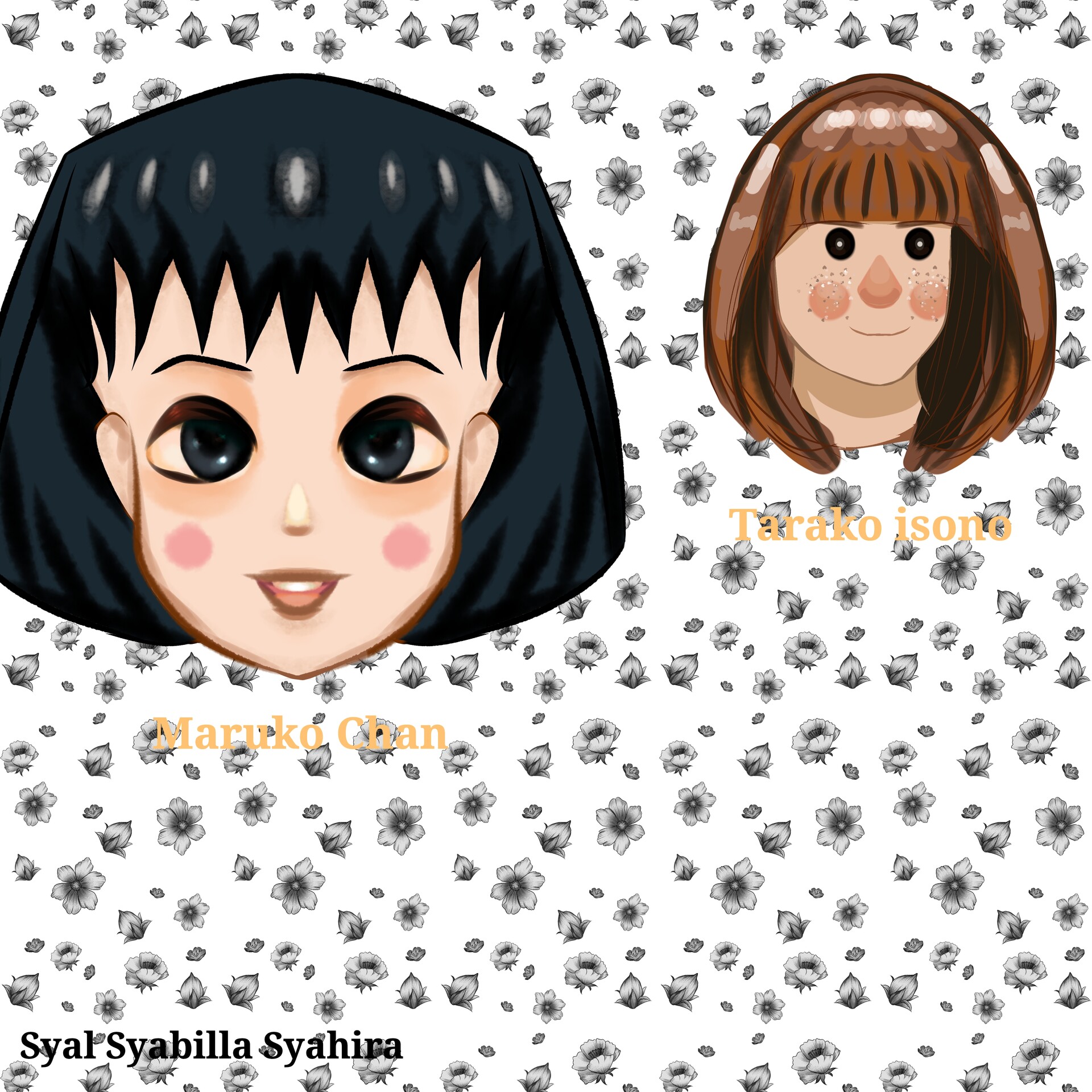 ArtStation - Rip tarako isono Maruko Chan di Jepang Tokyo 🇯🇵 🌹🥀🥀💐 #digitapaint #digitalart # ...