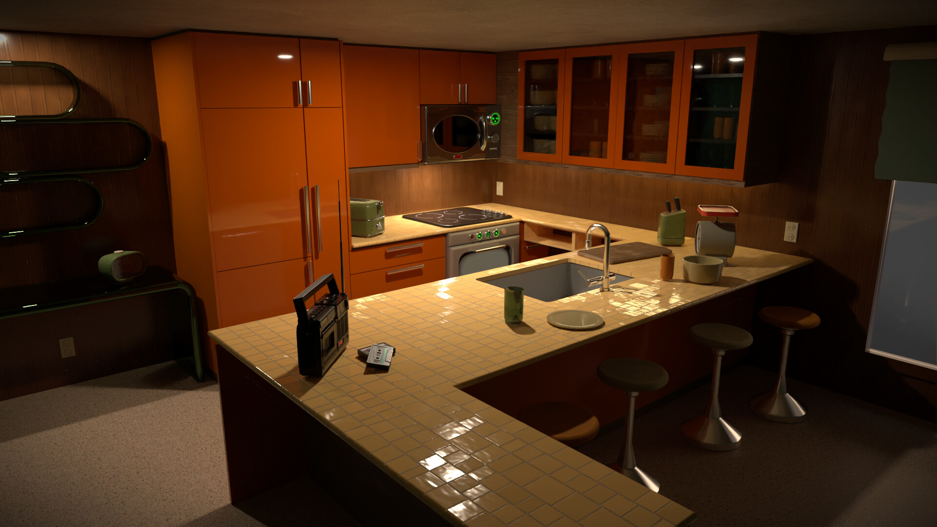 ArtStation - 60's kitchen ArchVis