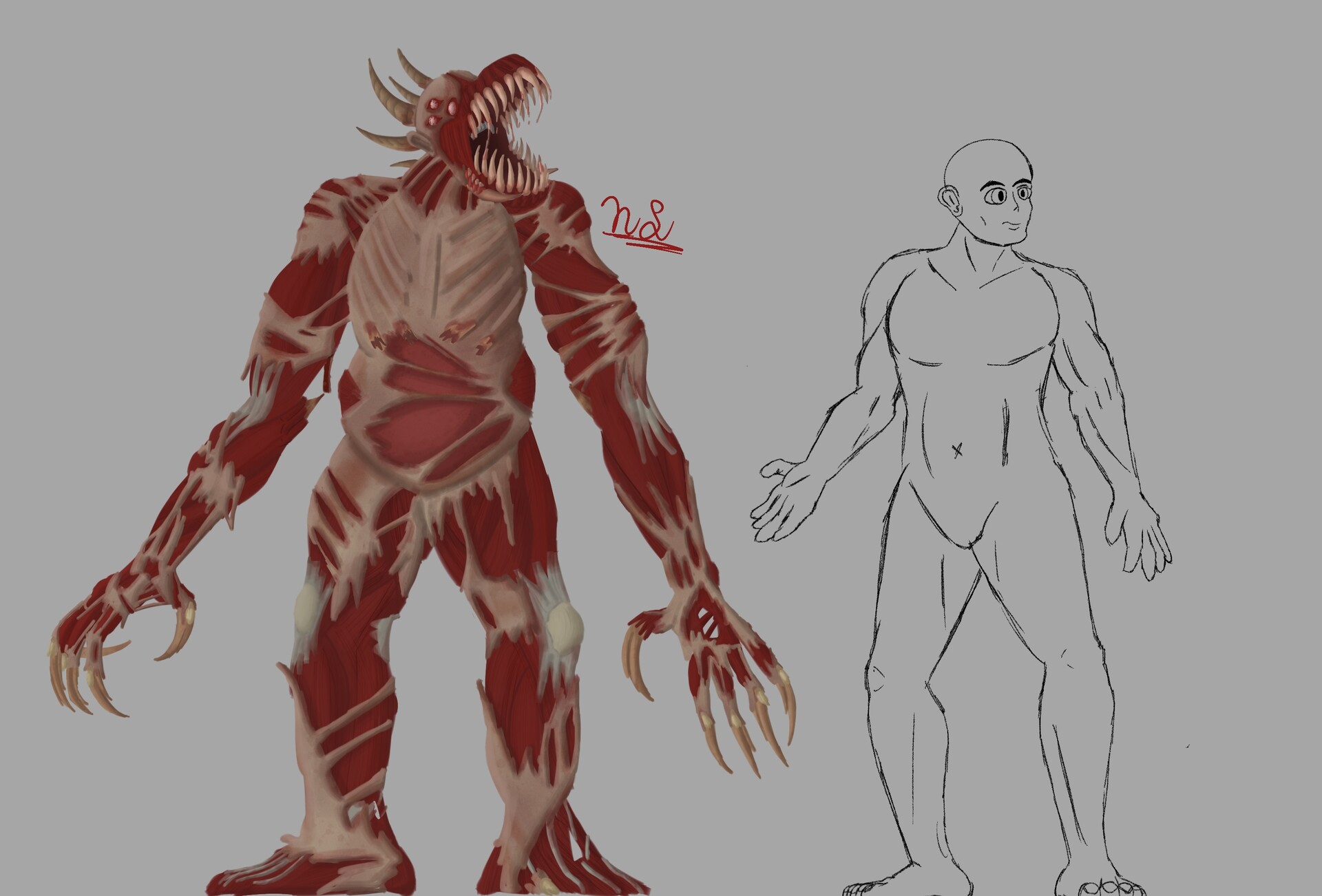 how to draw body horror