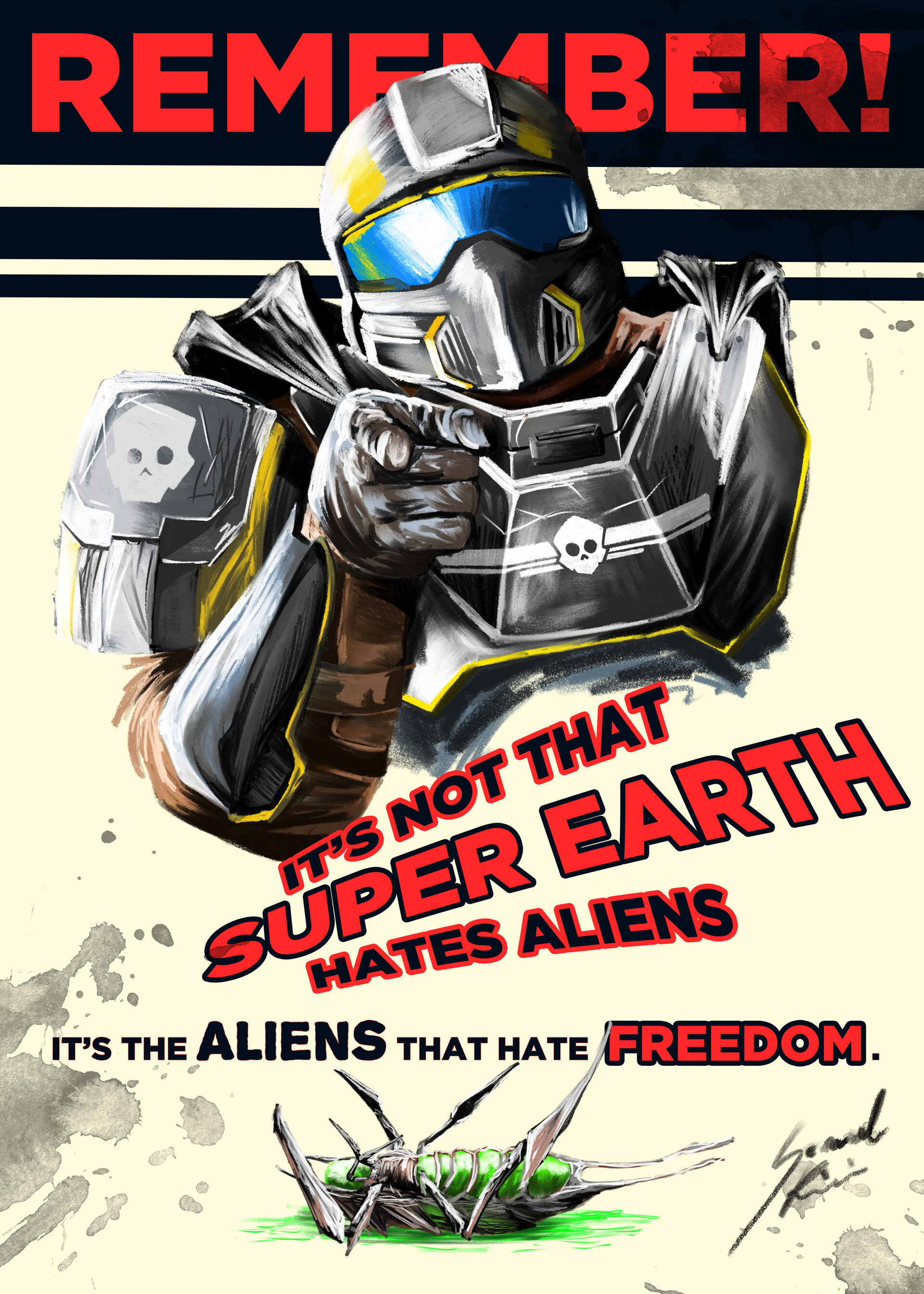 ArtStation - REMEMBER HELLDIVER! - Digital Illustration