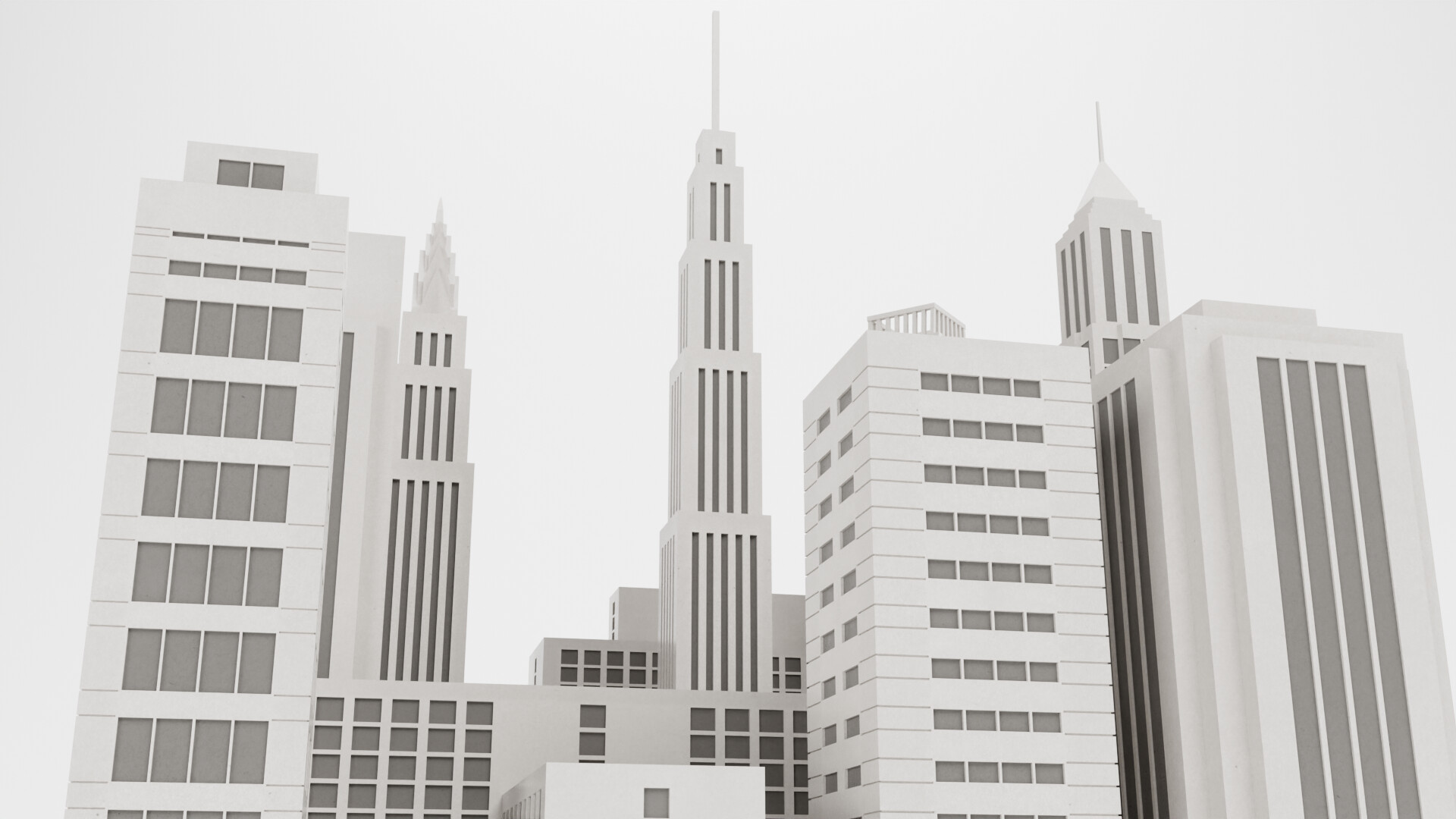 Michael Bescec - 3D Paper Skyscrapers Models for Games and Visualizations