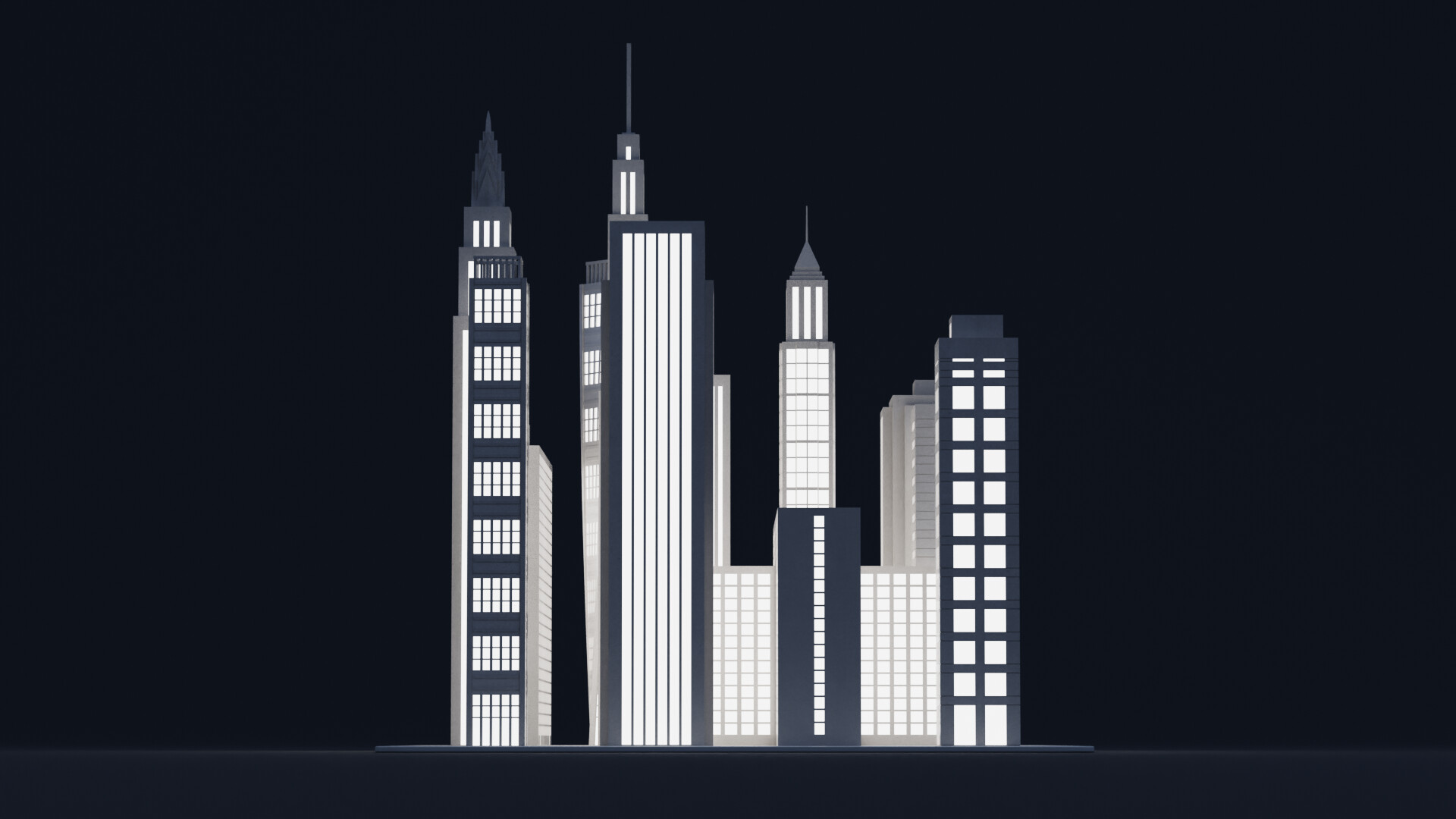 Michael Bescec - 3D Paper Skyscrapers Models for Games and Visualizations