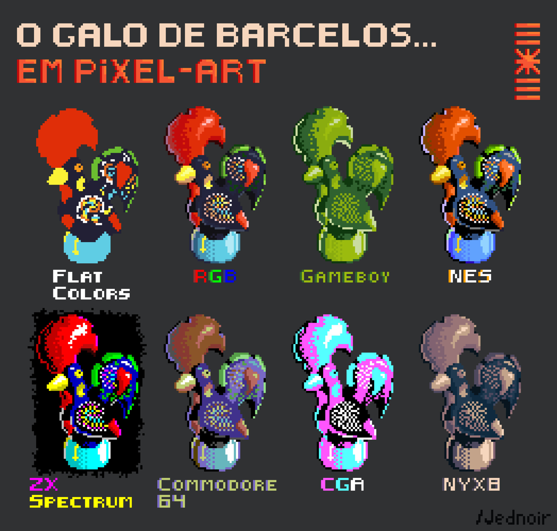 ArtStation - Galo de Barcelos / Pixel-Art