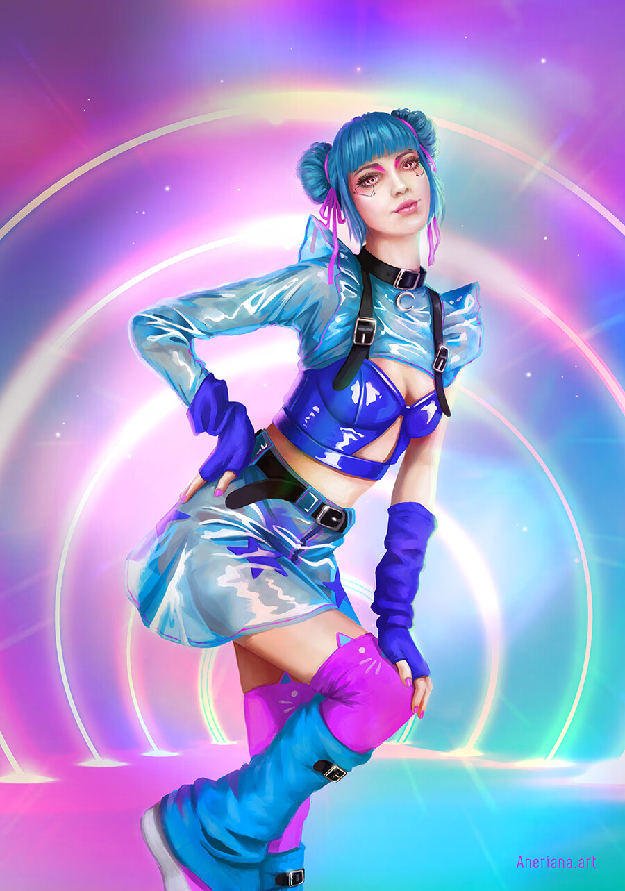 Anna Kosik - Character redesign - Blue Moon - Cyberpunk 2077