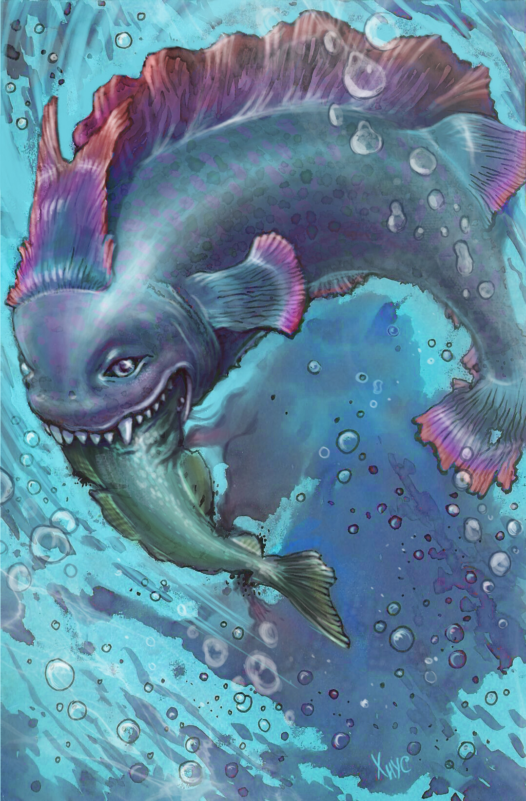 ArtStation - Fish devours fish