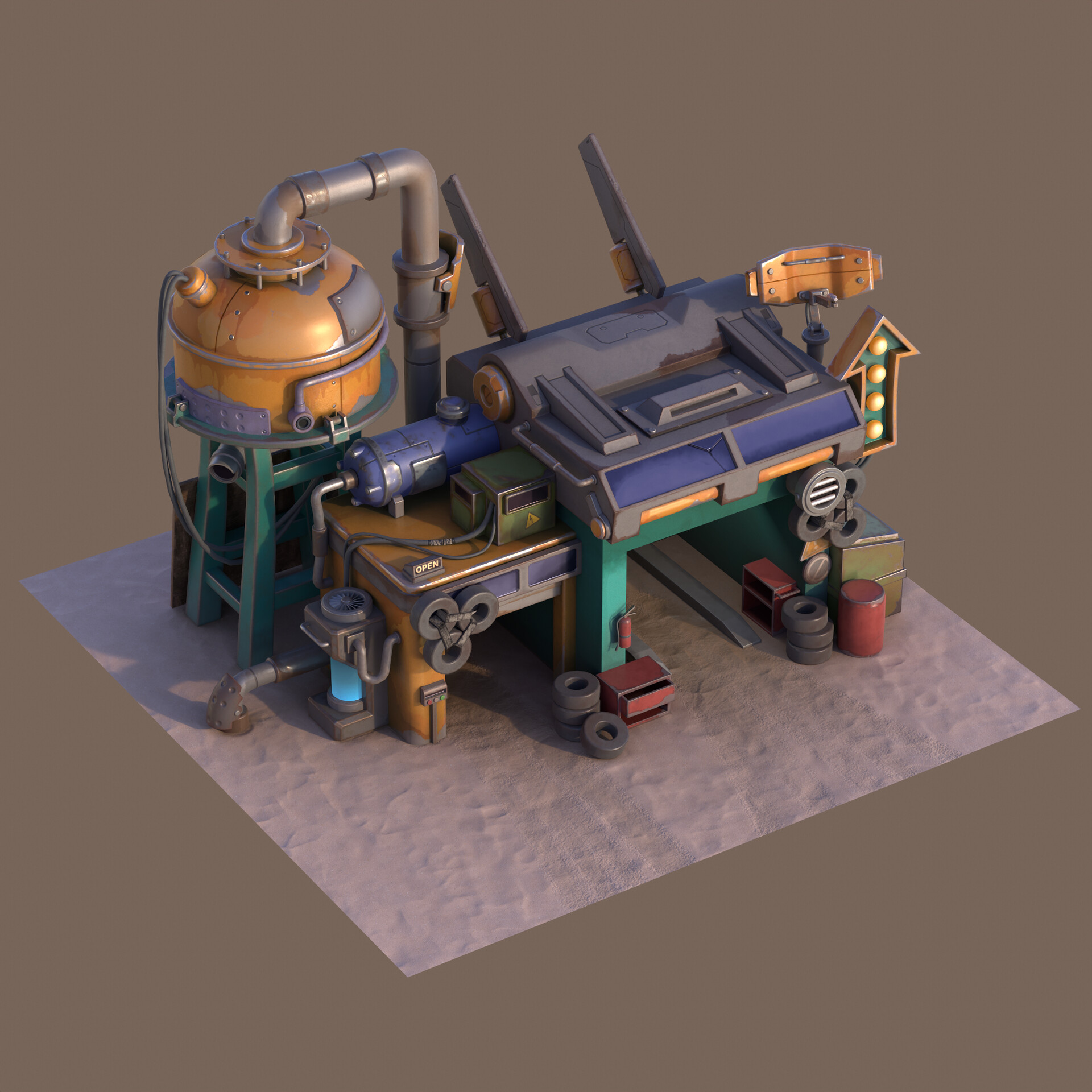 ArtStation - Repair shop garage