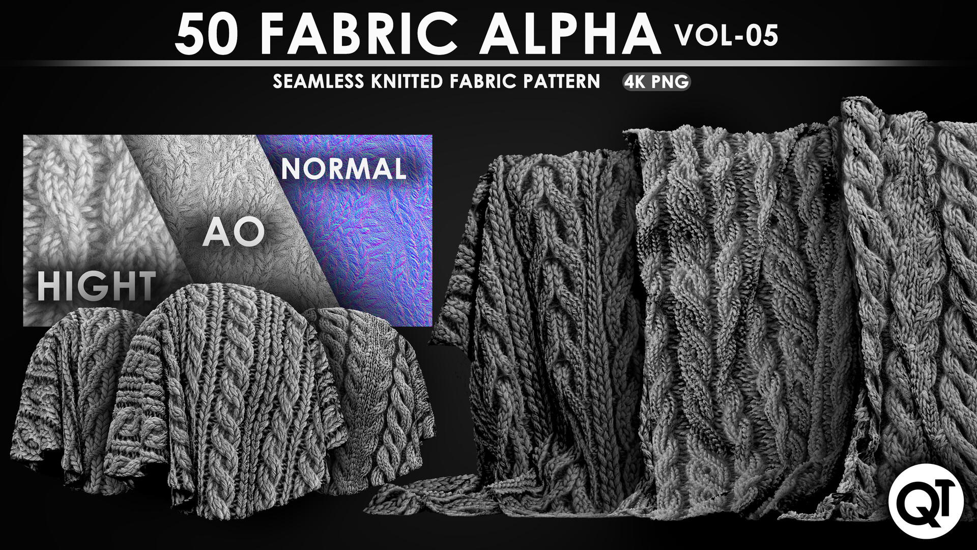 ArtStation - QT Studio - Fabric Alpha VOL 05 - 50 Knitted Fabric Pattern