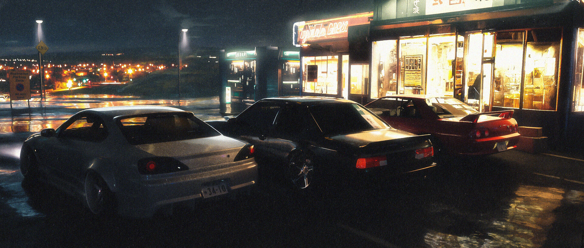 ArtStation - Midnight driving