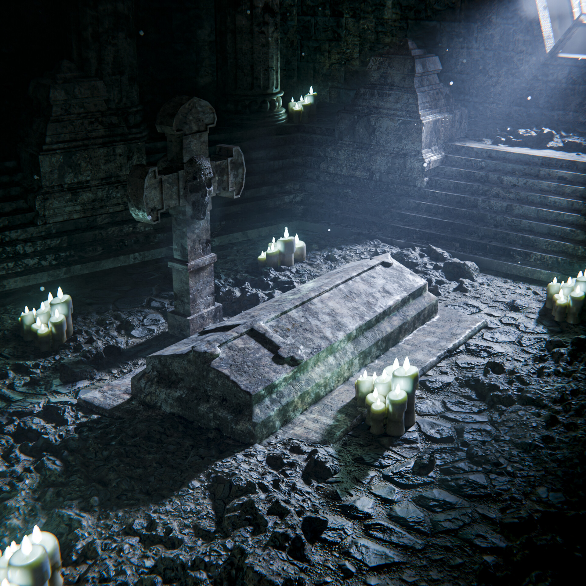 ArtStation - [3D Art] Game Environment Illustration: Catacombs